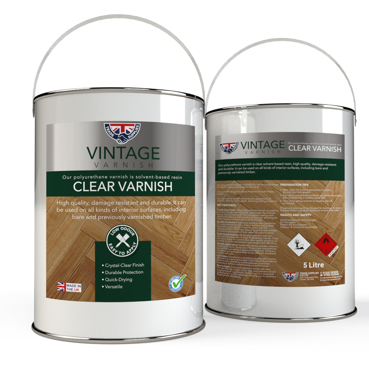 Vintage Varnish Clear Polyurethane Varnish – Interior Gloss – Trade ...